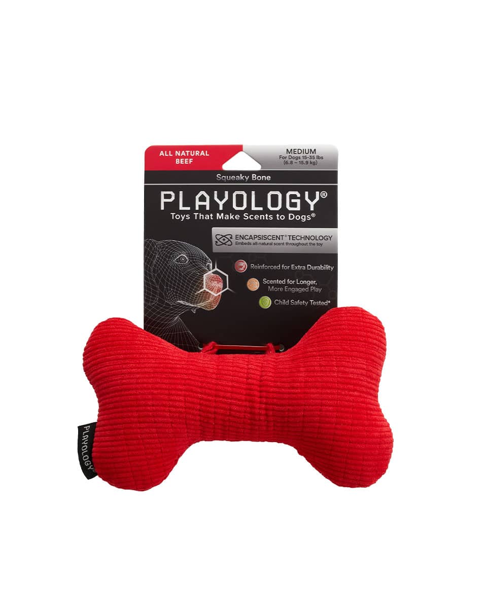 Plush Squeaky Bone - Playology | FarmVet