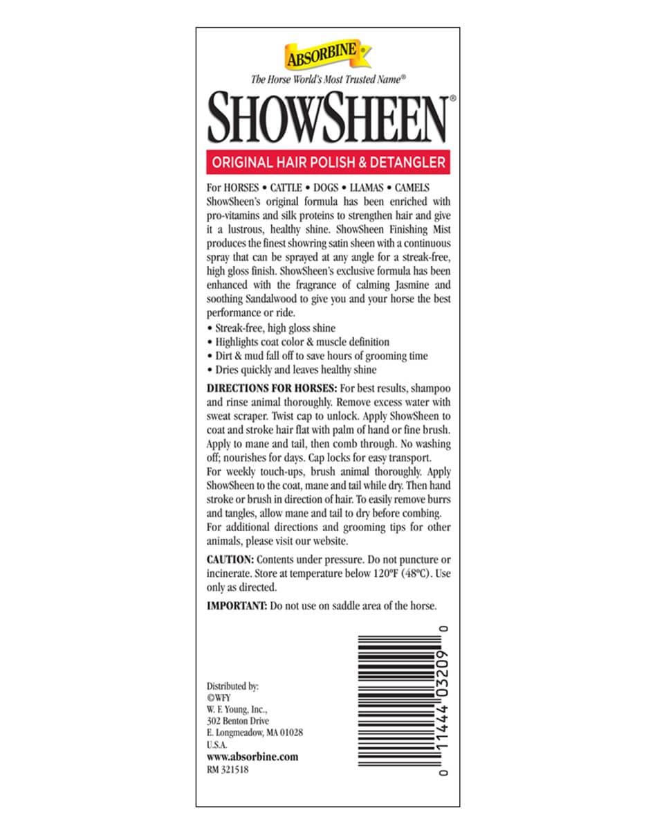 Showsheen Finishing Mist Spray - Absorbine | FarmVet