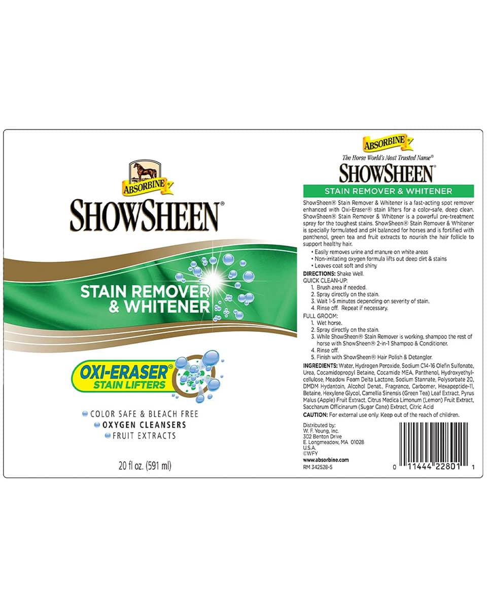 Showsheen Stain Remover & Whitener Spray - Absorbine | FarmVet